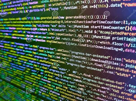 Flat Design Web Development Coded Data On Monitor Software Developer