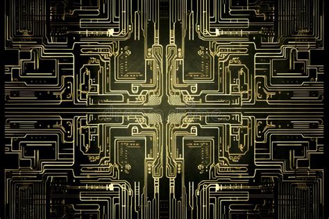 High Tech Electronic Circuit Board Background Neural Network Ai Generated Stock Illustration