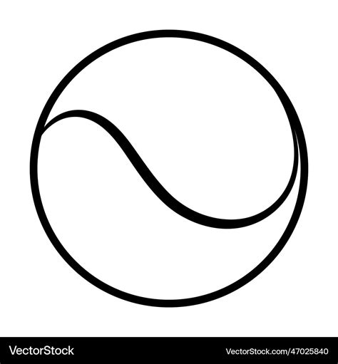 Tennis Ball Black Icon Isola Royalty Free Vector Image