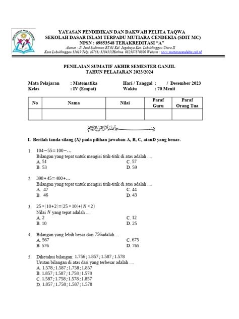 Soal Sumatif Akhir Semester Ganjil Tp 2324 Pdf