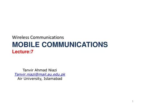 Ppt Wireless Communications Mobile Communications Lecture7