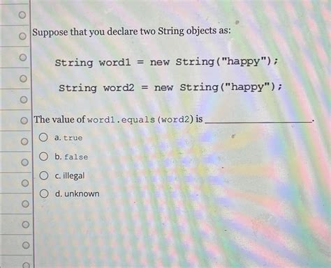 Solved Suppose That You Declare Two String Objects Asstring