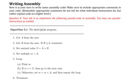 Writing Assembly Now It Is Your Turn To Write Some