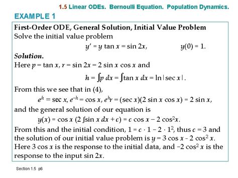 1 5 Linear Odes Bernoulli Equation Population Dynamics