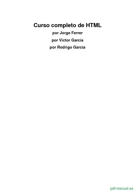 [pdf] curso completo de html gratis curso