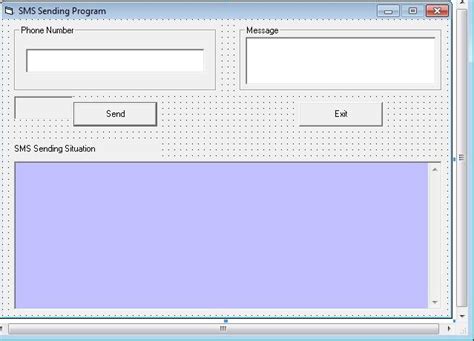 The Interface Of Visual Basic Program Developed For Sending Sms Via Pc