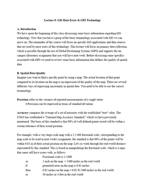 Lecture 8 Pdf Global Positioning System Accuracy And Precision