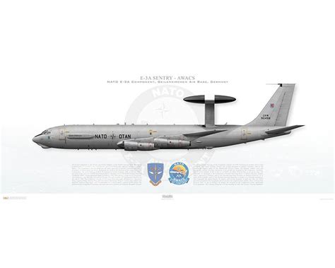 Aircraft Profile Print Of Boeing E 3a Sentry Awacs Nato E 3a