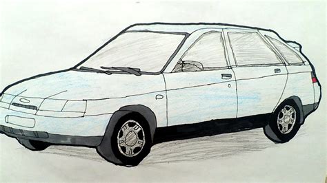 Как нарисовать машину ВАЗ 2112 Как нарисовать Ладу Youtube