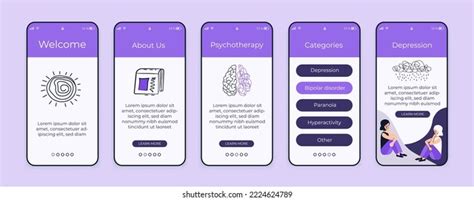 set ui ux screens mobile app stock vector royalty free 2224624789