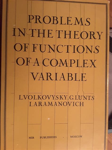 Buy Problems In The Theory Of Functions Of A Complex Variable Book Online At Low