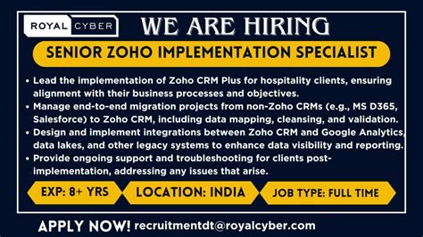 Zohocrm Zohoimplementation Zohointegration Zohodeveloper Royal Cyber Asia