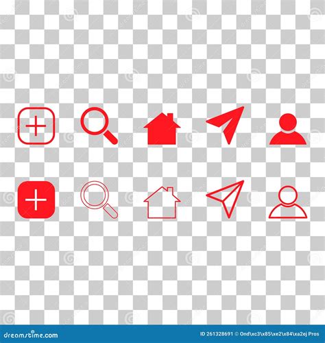 Set Of Interface Buttons For Web Design Social Media Icon Symbol Vector Illustration Stock