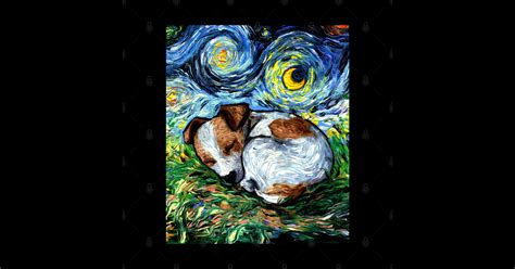 Sleepy Jack Russell Pup Night Dog Sticker Teepublic