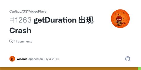 Getduration 出现crash · Issue 1263 · Carguogsyvideoplayer · Github