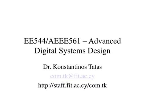PPT EE AEEE Advanced Digital Systems Design PowerPoint Presentation ID