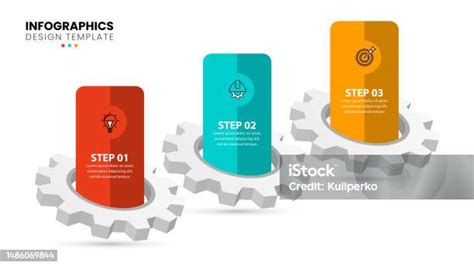 인포그래픽 템플릿입니다 아이콘과 텍스트가 있는 3d 기어 3개 3차원 형태에 대한 스톡 벡터 아트 및 기타 이미지 3차원 형태 개념 공학 Istock