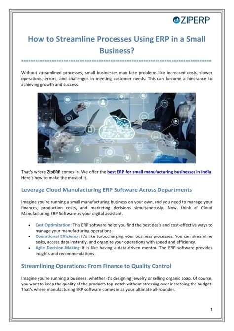 PPT How To Streamline Processes Using ERP In A Small Business PowerPoint Presentation ID
