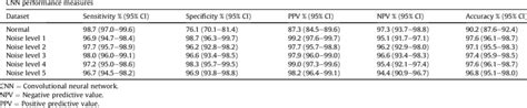 Convolutional Neural Network Performance Measures For The Six Different