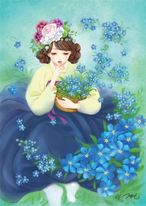 2월 물망초 Người Minh Họa Anime Nghệ Thuật