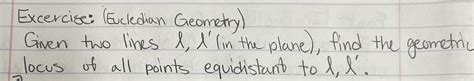 solved excercise euclediun geometry given two lines