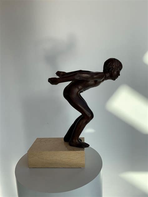 Wim Van Der Kant Insilit Bronze Marble Stone Nude Contemporary