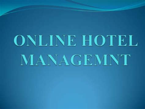 Hotel Reservation System Project Pptx