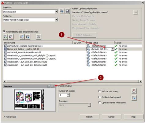 How To Publish Multiple Drawings In AutoCAD