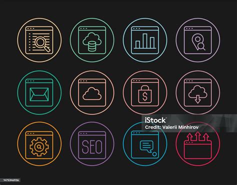 라인 브라우저 창 클라우드 다운로드 그래프 차트 인포 그래픽 기술 데이터 전송 웹 사이트 및 메일 검색 엔진 화면 및 아이콘에 온라인 쇼핑을 설정합니다 벡터 0명에 대한