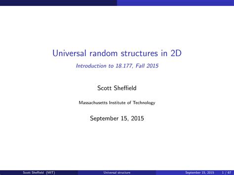 Solution Universal Random Structures In 2d Introduction To 18 177 Fall