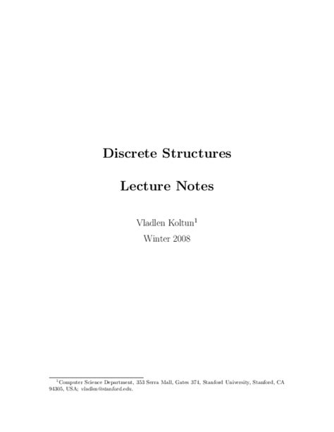 Pdf Discrete Structures Lecture Notes