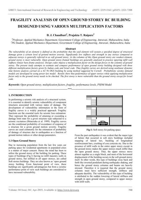 Fragility Analysis Of Open Ground Storey Rc Building Designed Using