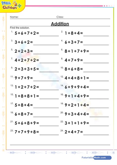 Number Operations Math Worksheets Paper Grade 3 Brainninjas