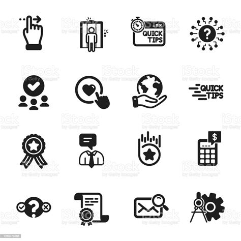 교육 물음표 빠른 팁과 같은 기술 아이콘 집합입니다 벡터 계산기에 대한 스톡 벡터 아트 및 기타 이미지 계산기 교육