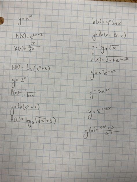 Derivatives Of Logs And Exponentials [old Practice] R Calculushelpforpay