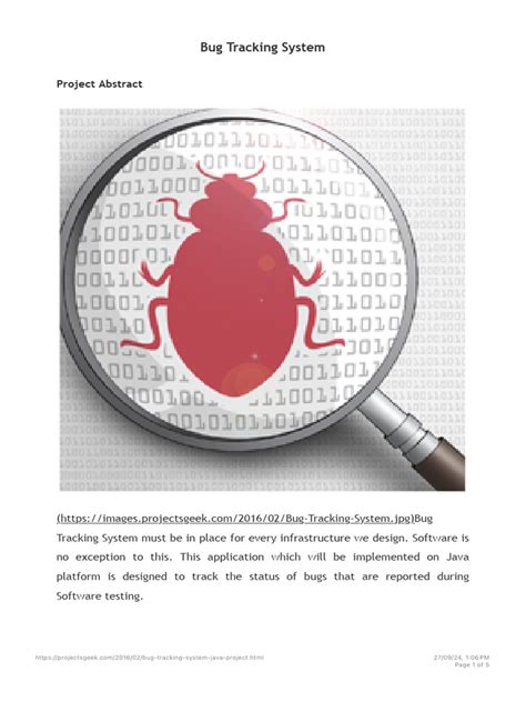 bug tracking system java project projectsgeek pdf software bug