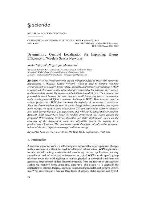 Pdf Deterministic Centroid Localization For Improving Energy Efficiency In Wireless Sensor