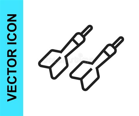 Line Dart Arrow Icon Isolated On White Background Colorful Outline