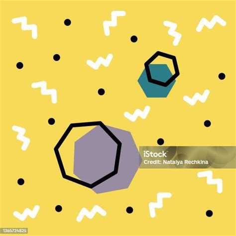 설계 프로젝트의 지오그래픽 스타일로 기하학적 모양의 정사각형 배경입니다 여러 가지 색상과 윤곽 간단한 모양 다각형 도트 지그재그 벡터 일러스트레이션 Eps10 0명에 대한