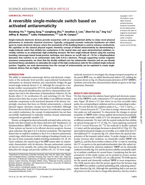 Pdf A Reversible Single Molecule Switch Based On Activated