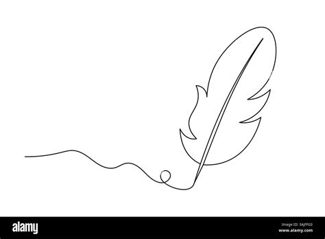 Minimalist Bird Feather Continuous Line Drawing Elegant Outline Design For Art And Branding