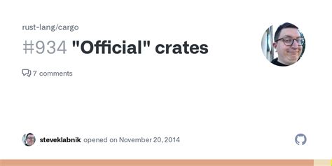 official crates · issue 934 · rust lang cargo · github