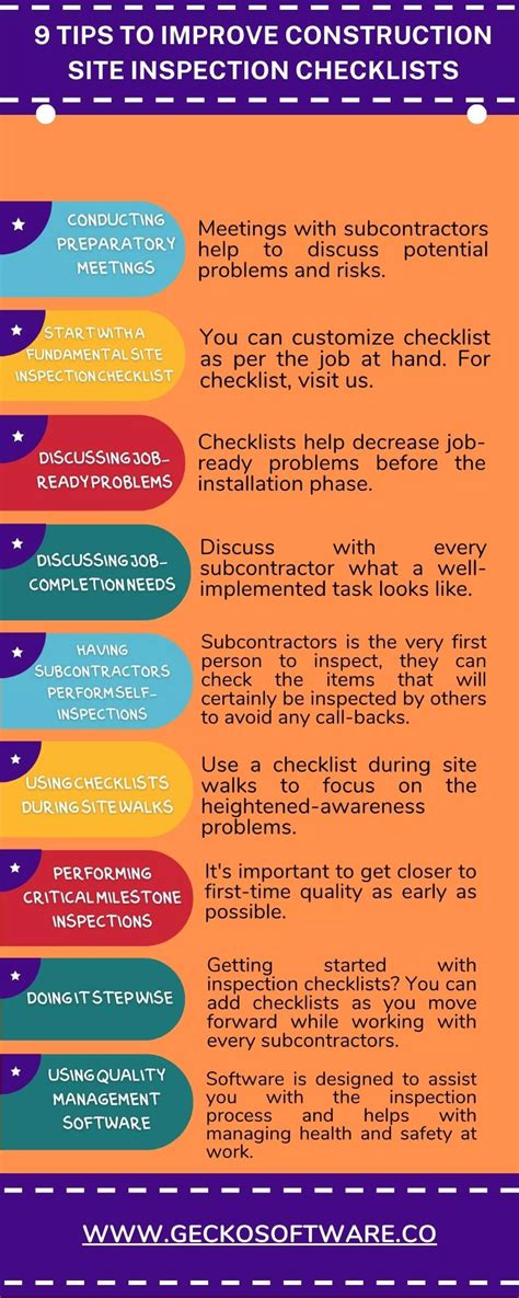 9 Tips To Improve Construction Site Inspection Checklists Pdf