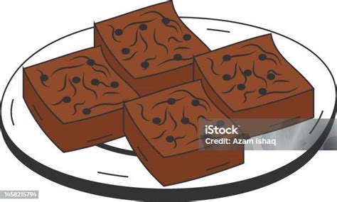 너트 벡터 아이콘 디자인 패스트 푸드 기호 정크 푸드 기호 인기 있는 저렴하고 좋은 맛 간식 스톡 일러스트 초콜릿 브라우니 광장 또는 바 모양 개념으로 구운 과자 케이크