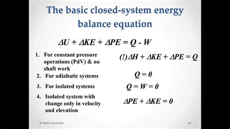 Lec 1b Closed System Energy Balance Non Reactive System Dr Shakinaz