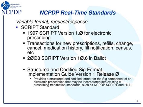 Ppt Ncpdp Standards Overview Powerpoint Presentation Id 676957
