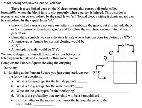 [solved] tips for solving sex linked genetic problems there is a sex