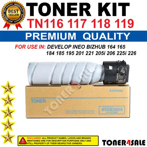 Toner Cartridge Tn116 Tn118 For Develop Ineo Bizhub 164 165 184 185 195 201 221 205i 206 225i