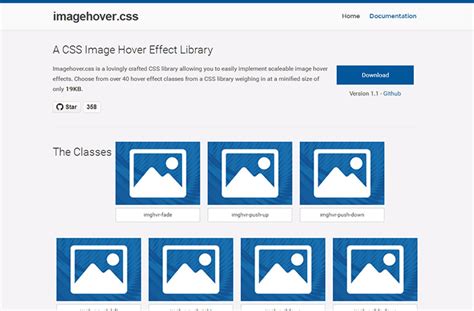 様々なホバーエフェクトを実装できるimagehover css webclips