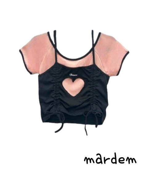 여름 하트반팔티 하이틴 키치한 Y2k 에이블리